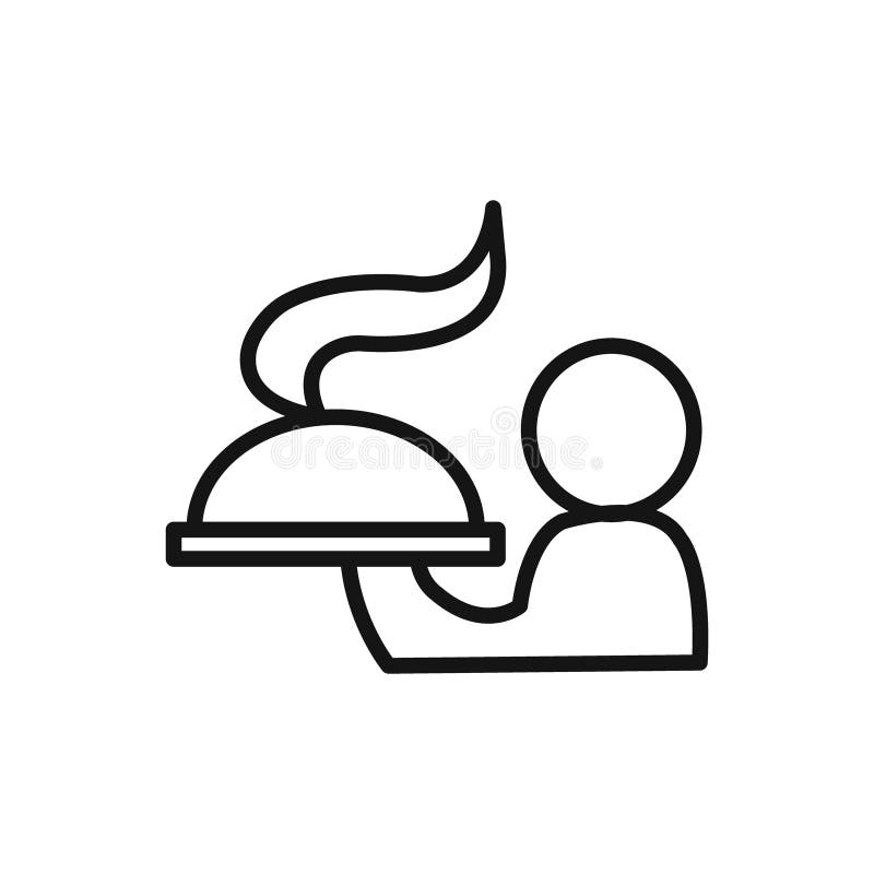 Restaurant Waiter Icon Linear Graphics Set Vector Stock Illustration ...