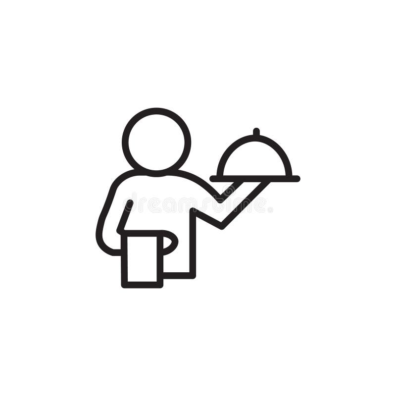 Restaurant Waiter Icon Outline Vector for Web Ui Stock Vector ...