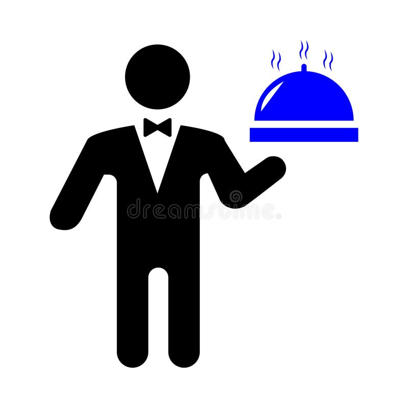 Restaurant Waiter Serving Icon Stock Vector - Illustration of ...