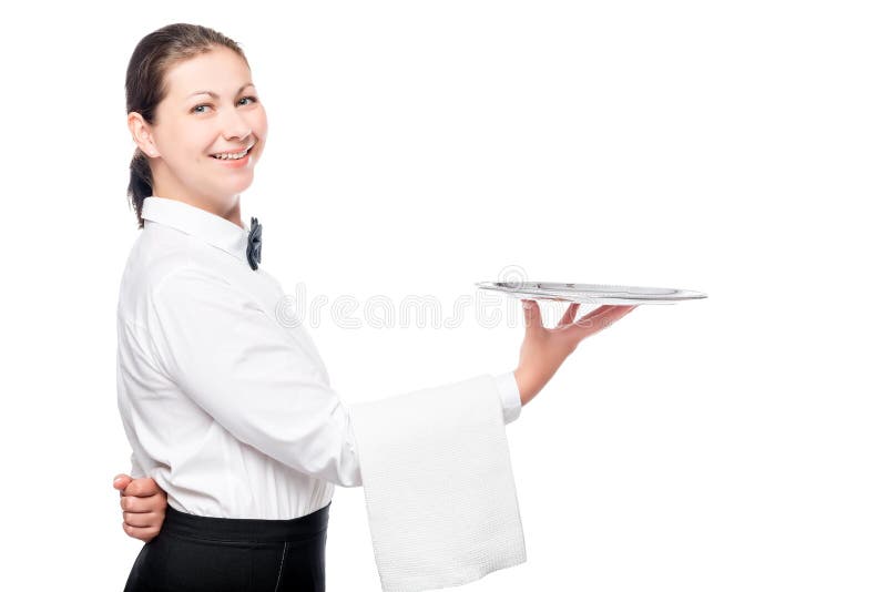 Restaurant Waitress Giving Menu To Customers Stock Image - Image of ...