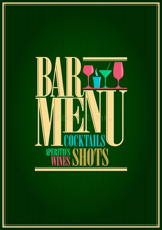 Restaurant or Wine and Cocktails Bar Menu Design Stock Vector ...