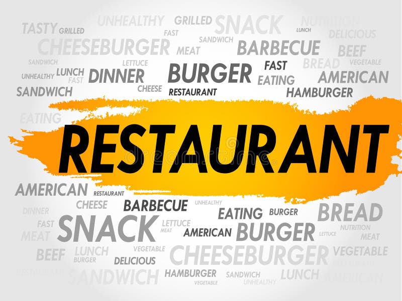 RESTAURANT word cloud stock illustration. Illustration of onion - 200307621