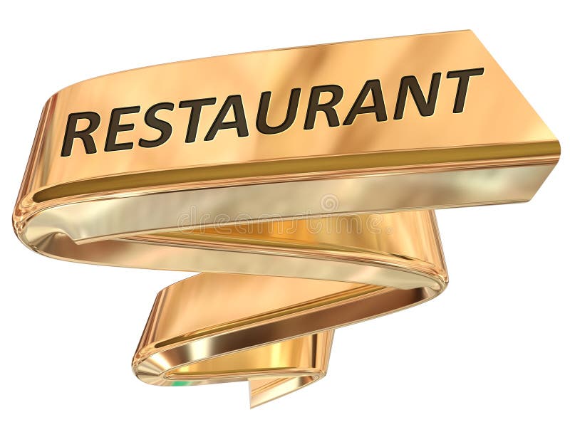 Restaurante De Oro De La Bandera Stock de ilustración - Ilustración de ...