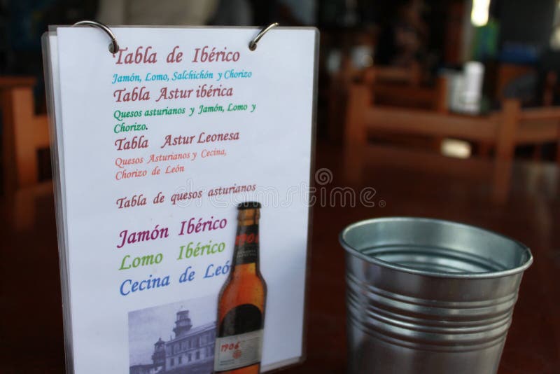 Restaurante Do Espanhol Do Menu Imagem de Stock - Imagem de tabela ...