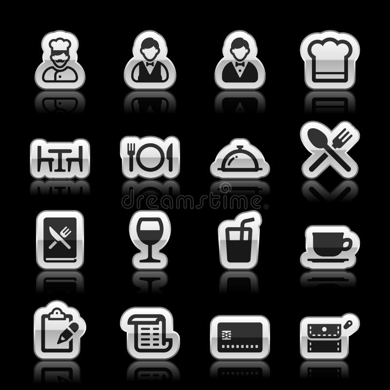 Restaurantpictogrammen vector illustratie. Illustration of plaat - 36406845