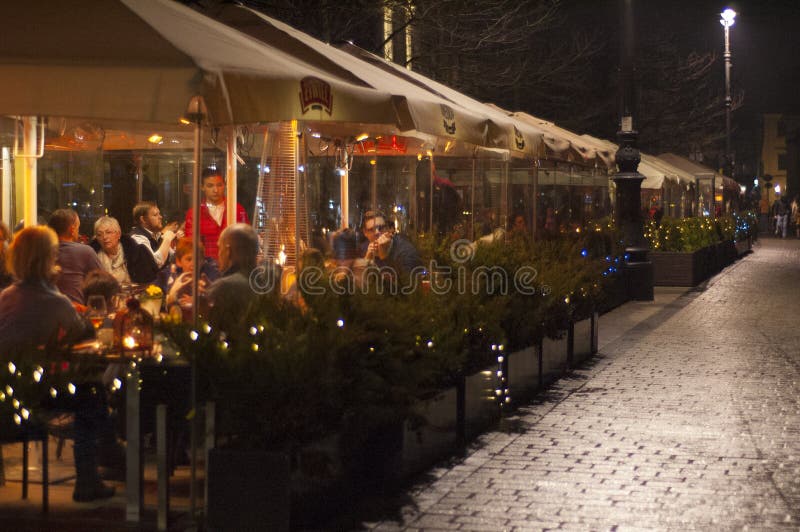 Restaurants in krakow editorial stock photo. Image of restaurants ...