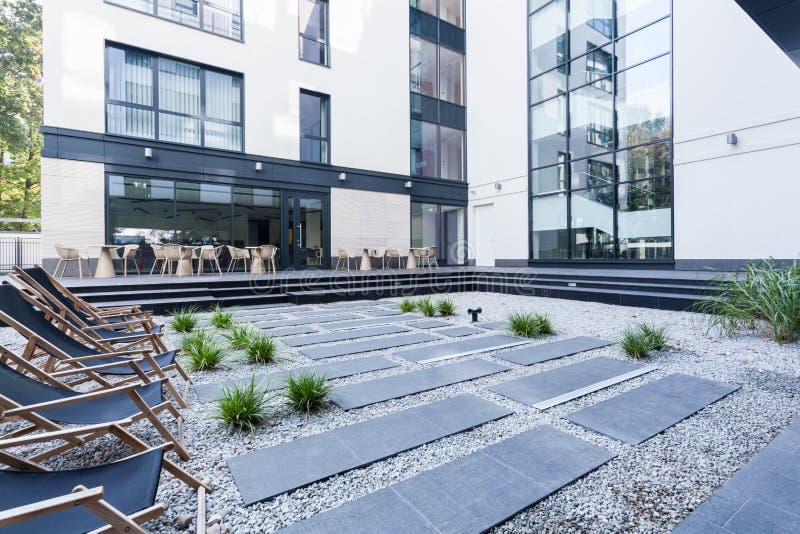 Resting Area in Business Centre Stock Image - Image of architecture ...