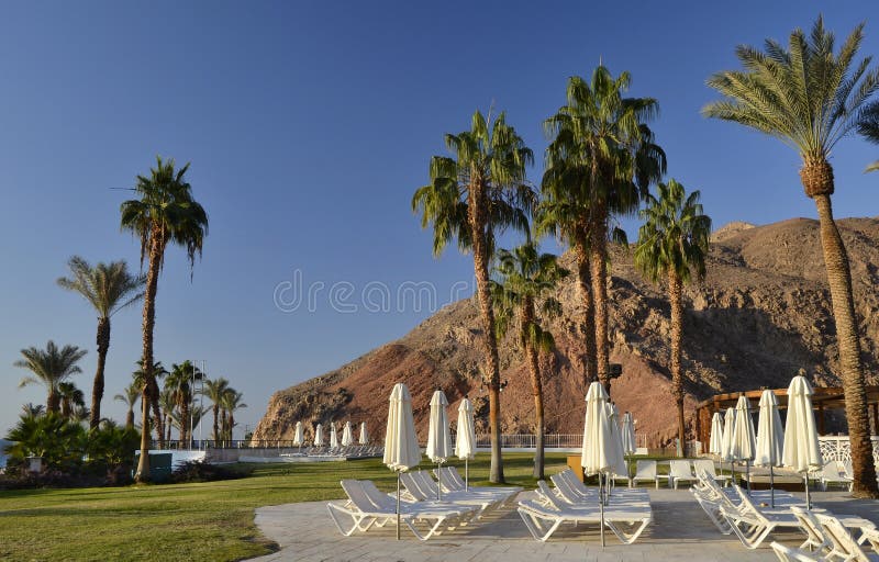 Resting Area Near Resort Hotel, Eilat, Israel Stock Photo - Image of ...