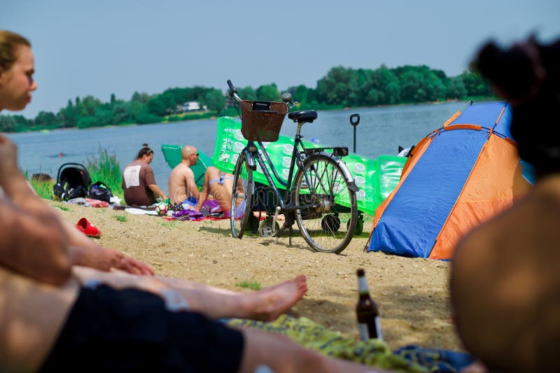 Resting on the Beach on a Summer Day in Xanten Editorial Image - Image ...