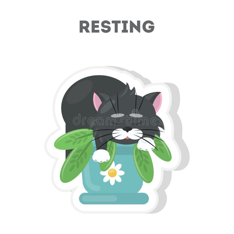 Resting Cat Sticker Stock Illustrations – 111 Resting Cat Sticker Stock ...