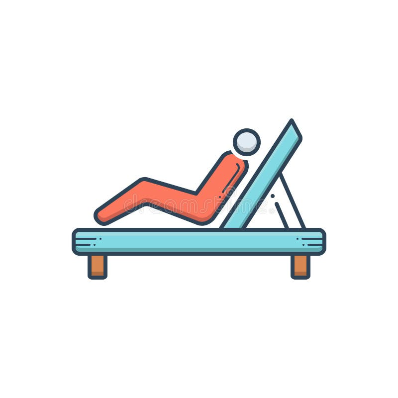Color Illustration Icon for Resting Chair, Repose and Slumber Stock ...