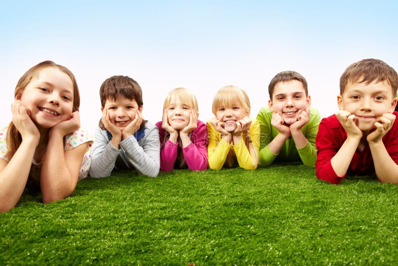 Resting children stock photo. Image of casual, friends - 15838280