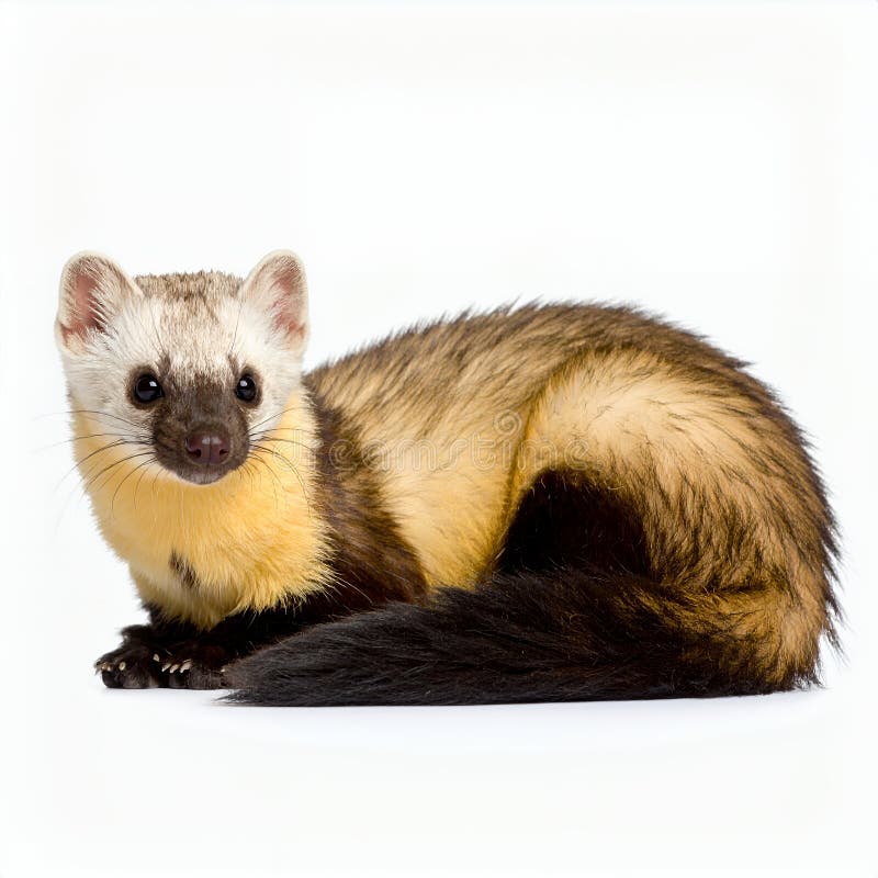 Resting Elegant Sable Marten in Studio Setting, Exhibiting Serene Pose ...
