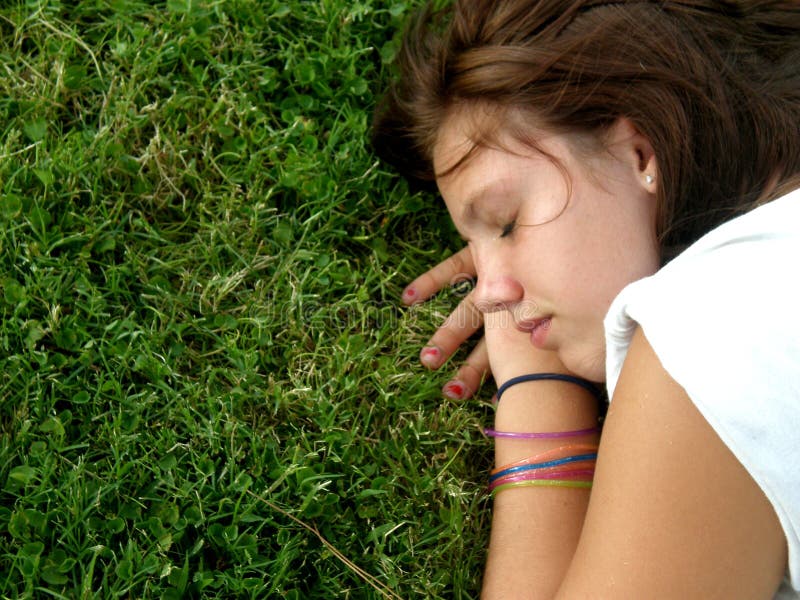 Resting Girl stock photo. Image of green, girl, rest, female - 6359754