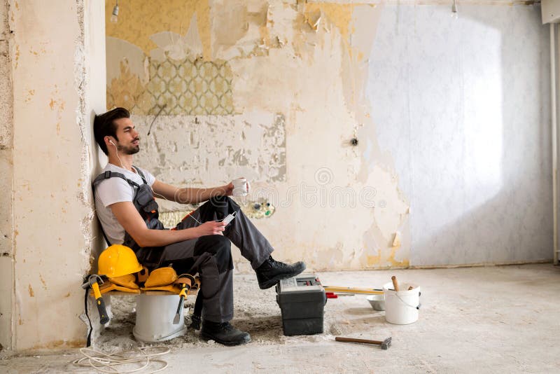 Resting for a while before Hard Work Continues Stock Image - Image of ...