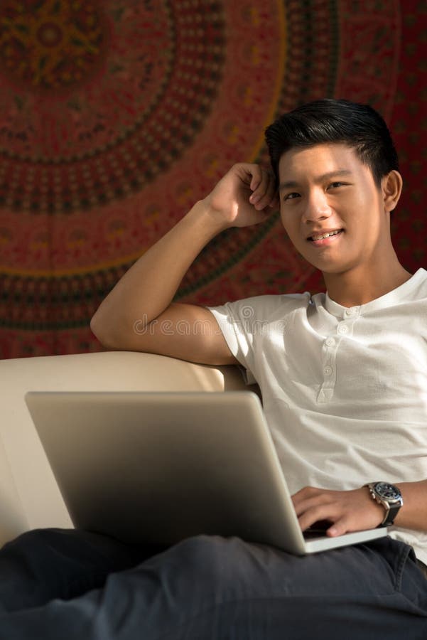 Resting at home stock photo. Image of technology, vertical - 54668254