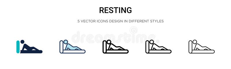 Resting Icon in Filled, Thin Line, Outline and Stroke Style. Vector ...