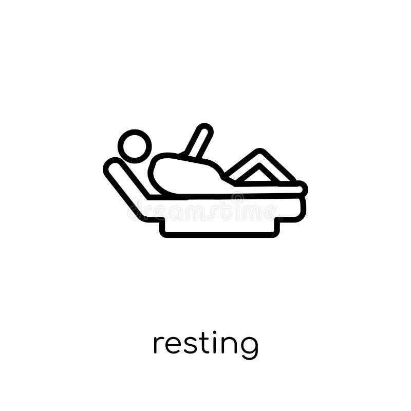 Resting Icon. Trendy Modern Flat Linear Vector Resting Icon on W Stock ...