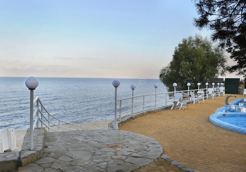Resting Place on the Blue Sea Shore Stock Image - Image of water, blue ...