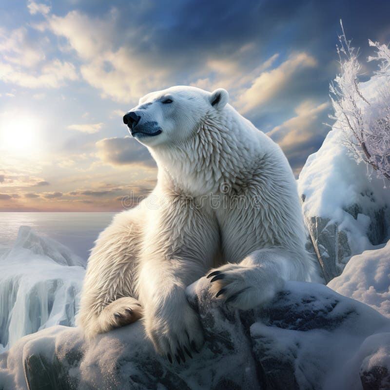 Resting polar bear stock illustration. Illustration of imagine - 293694021