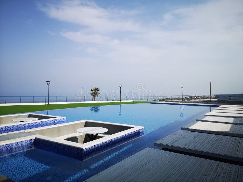 Resting by the Pools in the Resorts Stock Image - Image of streetlight ...