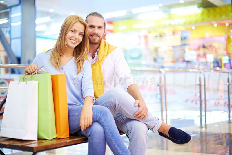 Resting after shopping stock image. Image of department - 59013165