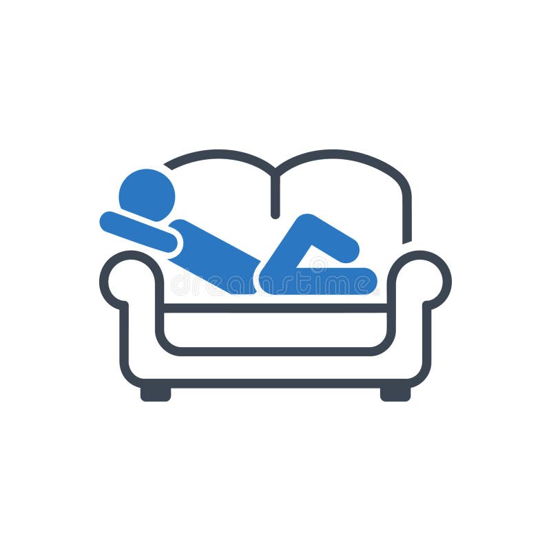 Resting Sofa Person Icon stock vector. Illustration of sofa - 350116942