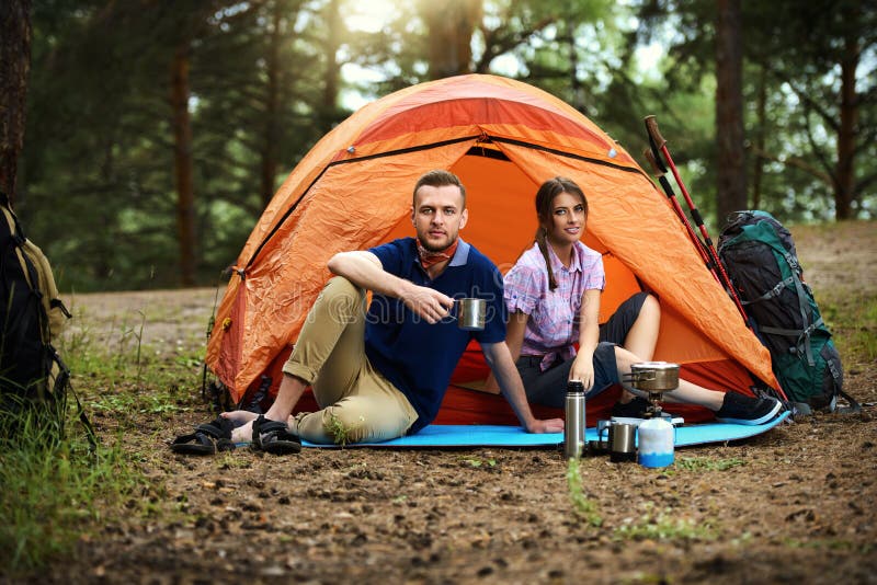 Rest in a camping stock image. Image of caucasian, journey - 78638745
