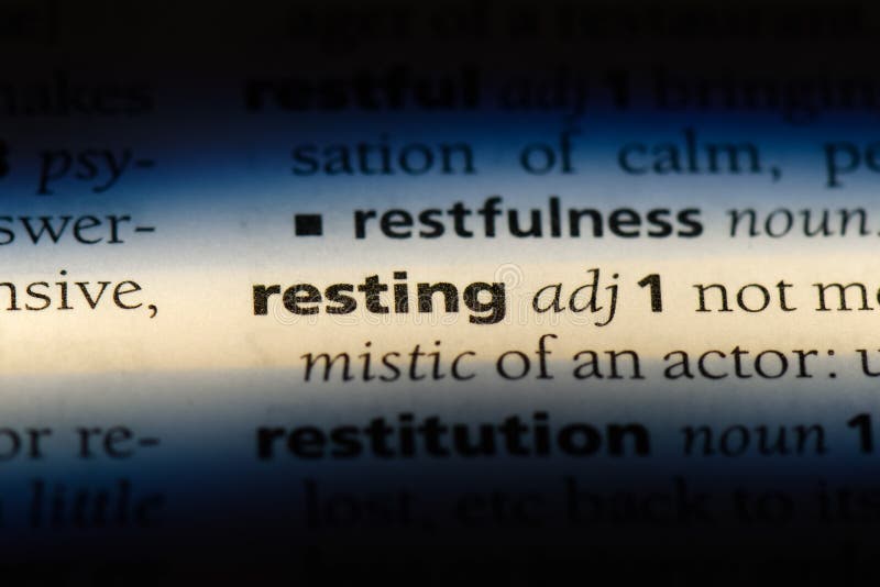 Resting stock photo. Image of page, definition, word - 126614232