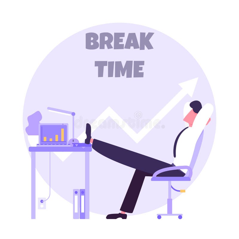 Resting at Work, a Break after a Long Hard Work Stock Vector ...