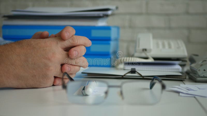 Restless Businessman in the Office Making Nervous Hand Gestures on the ...