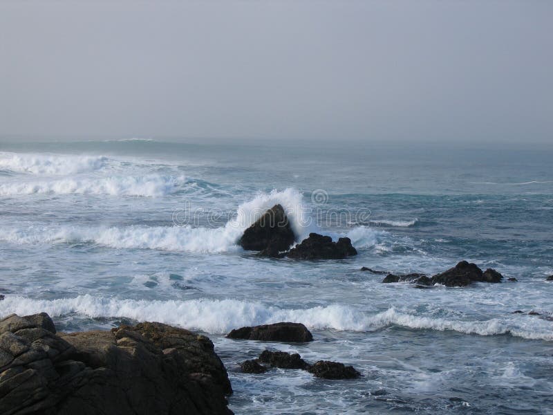 The Restless Sea on Scenic Route 17-Mile Drive Stock Image - Image of ...