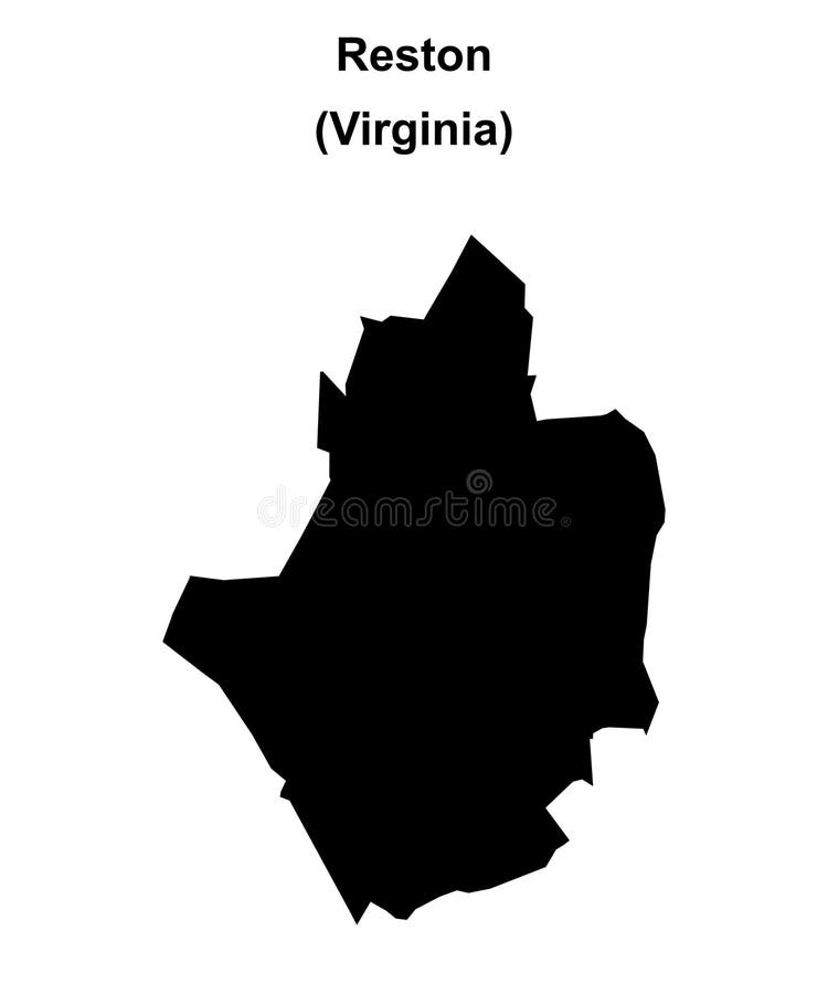 Reston outline map stock vector. Illustration of boundary - 357618553