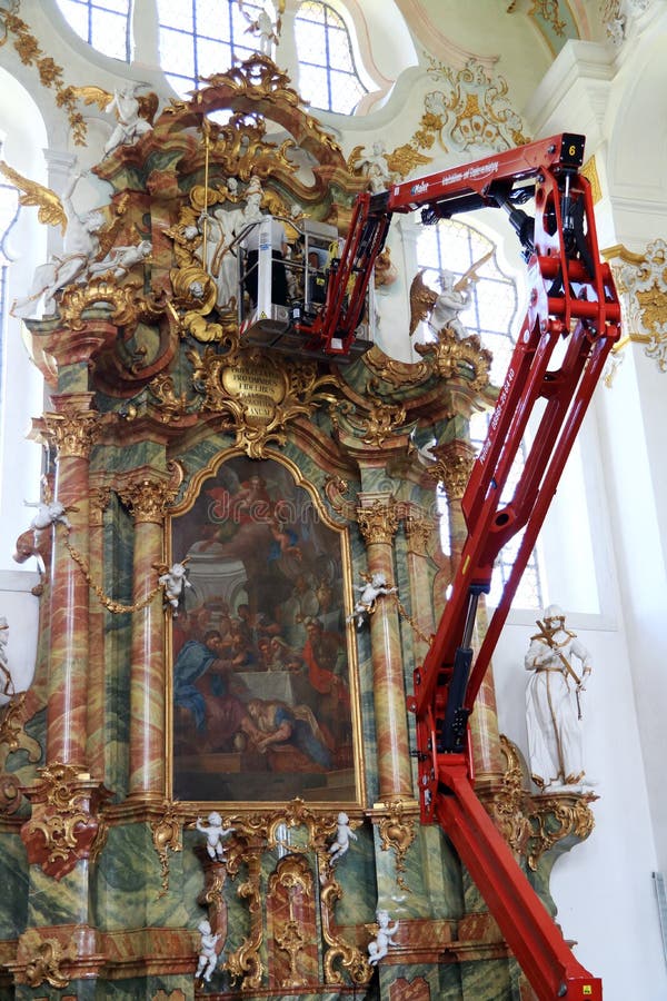 Rococo Old Religious Shows Painted on the Ceiling of the Church ...