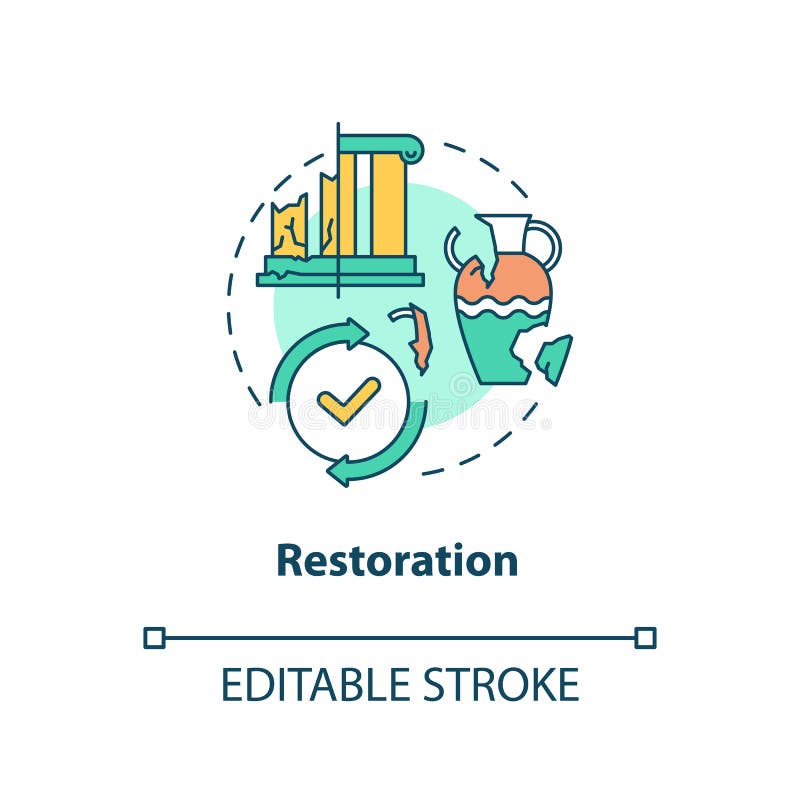 Restoration concept icon stock vector. Illustration of line - 244361837
