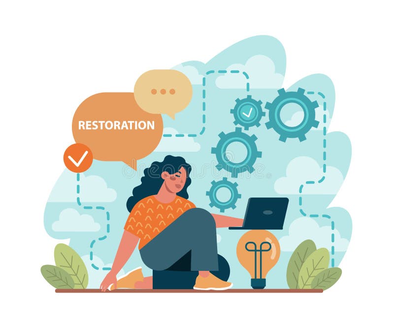 Restoration Concept. Post Crisis Growth or Recovery Stock Vector ...