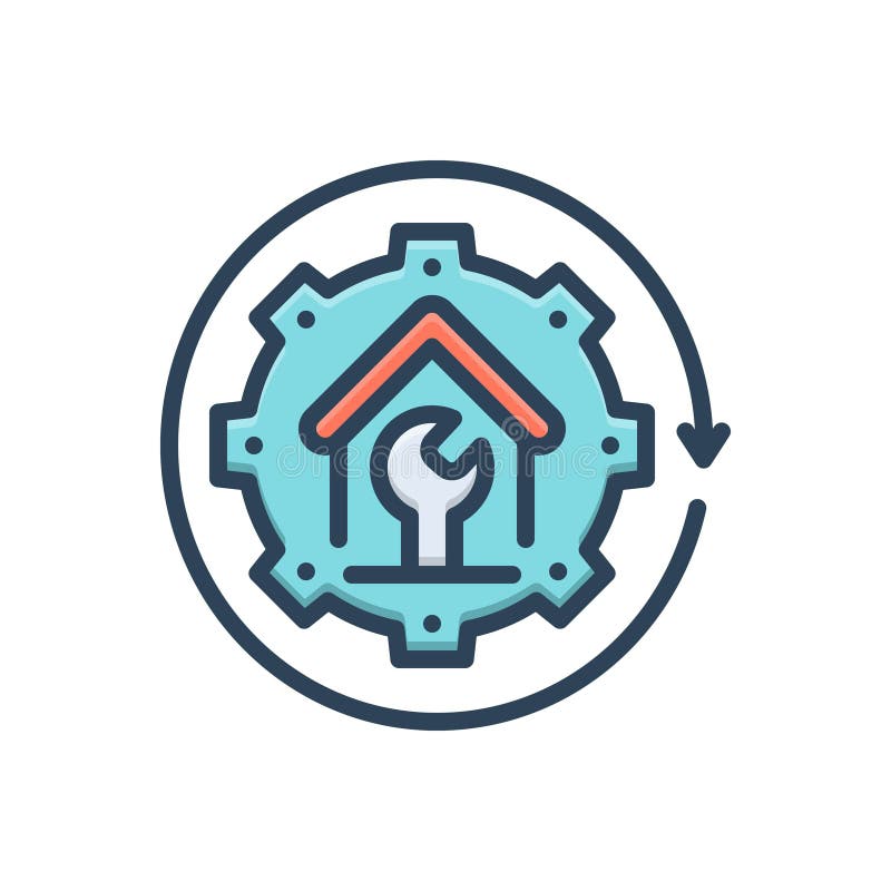 Color Illustration Icon for Restoration, House and Mending Stock Vector ...