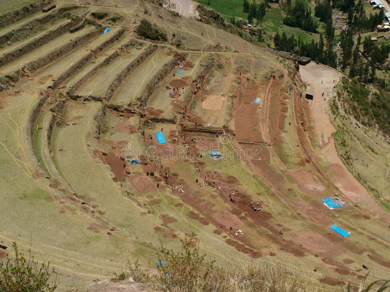 Restoration of Inca Terraces Stock Image - Image of stones, peru: 22774945