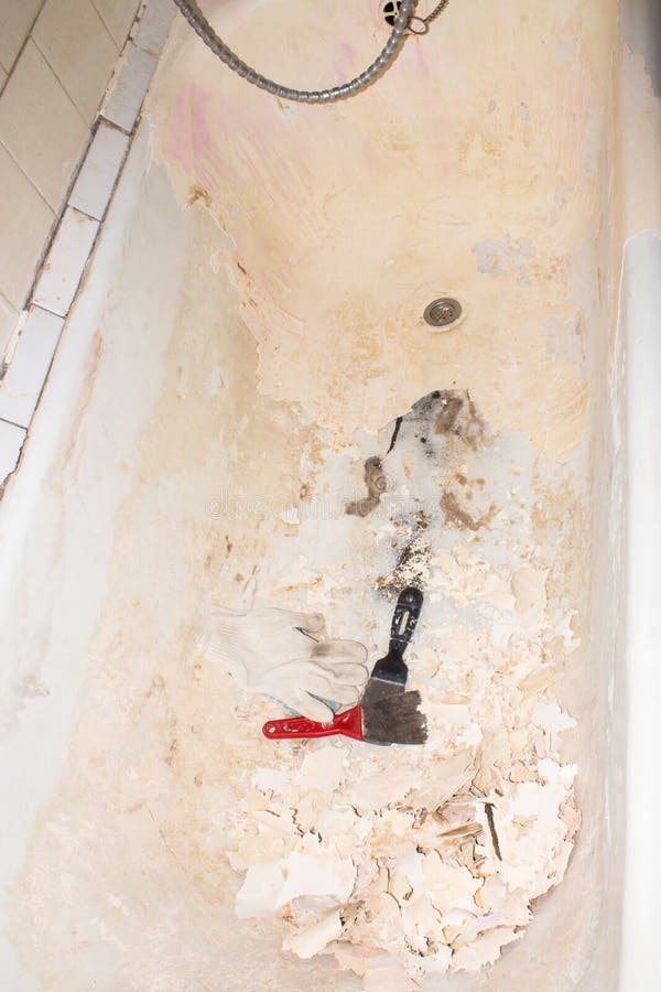 Restoration of the Old Bath. Stock Photo - Image of repair ...