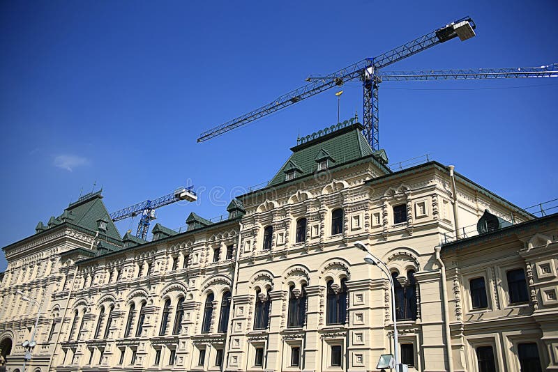 Restoration of Old Building Stock Image - Image of blue, home: 55881661