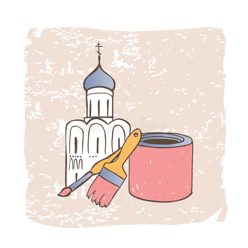 Restoration of Orthodox Christian Church Stock Vector - Illustration of ...