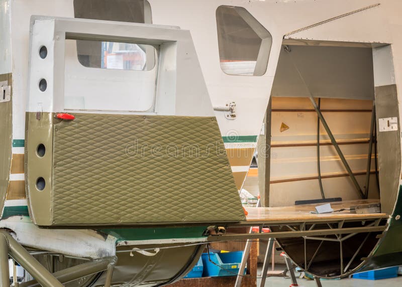 Restoration Project of a Classic Airplane Stock Image - Image of handle ...