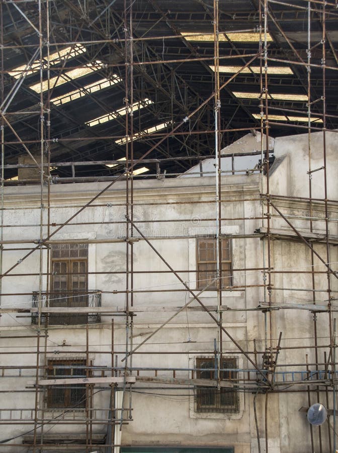 Restoration Work on an Old Building Editorial Stock Image - Image of ...