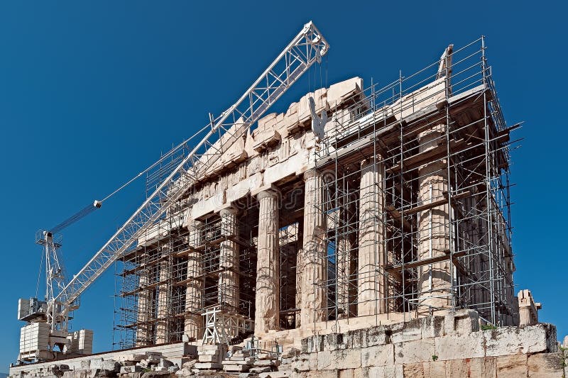 Restoration Works on the Acropolis and the Parthenon in Athens, Greece ...