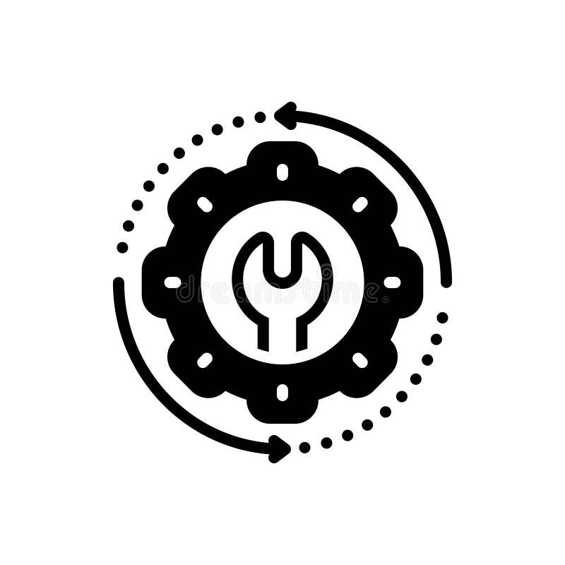 Black Solid Icon for Restore, Fix and Renew Stock Vector - Illustration ...