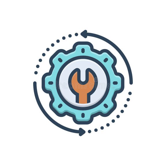 Color Illustration Icon for Restore, Fix and Renew Stock Illustration ...