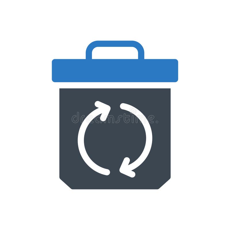 Restore Basket Glyph Color Vector Icon Stock Vector - Illustration of ...
