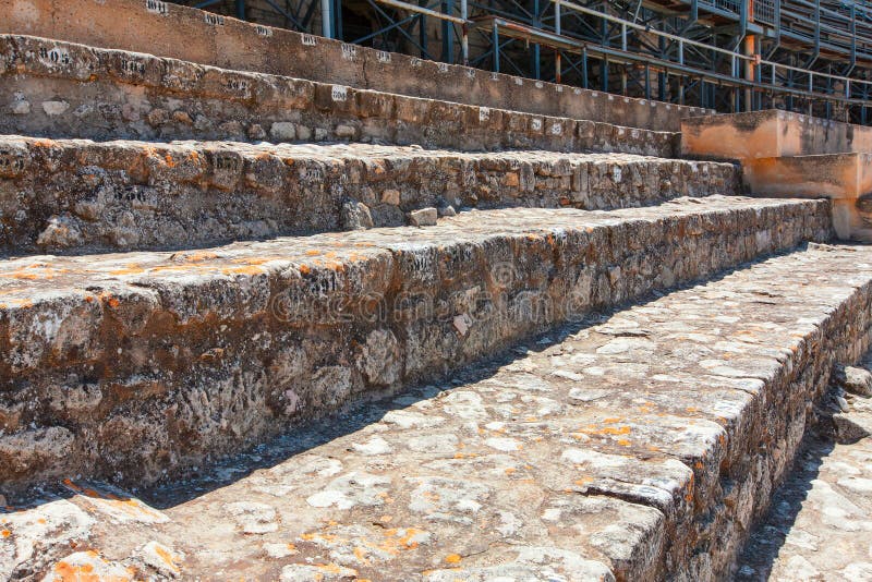 Restored Ancient Amphitheater with Stone Seats Stock Image - Image of ...