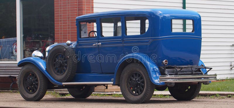 Restored Antique Blue Car editorial stock image. Image of travel - 42362664