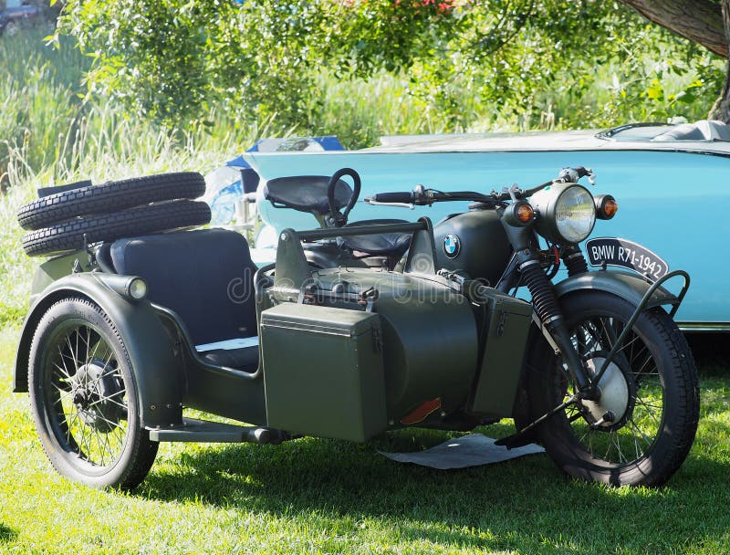 Restored BMW Motorcycle with Sidecar Editorial Photography - Image of ...